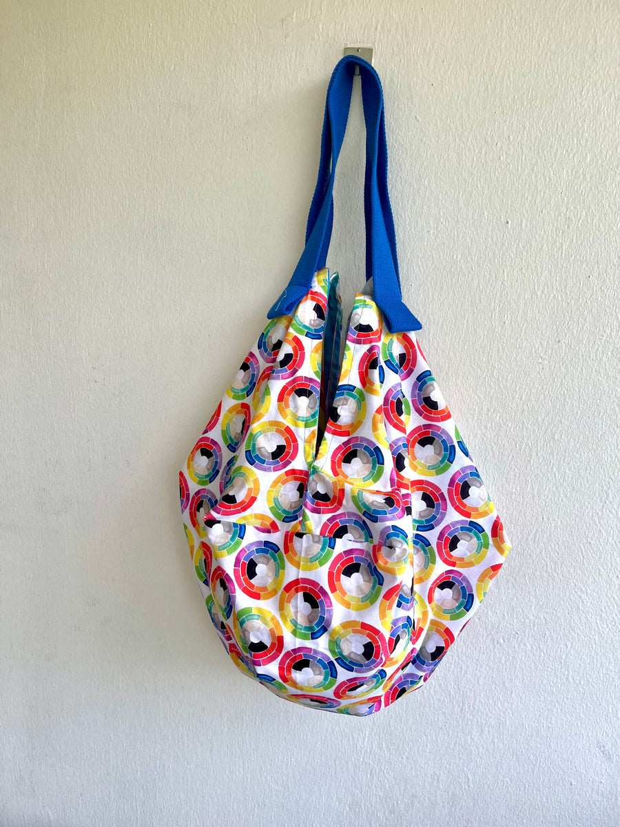 Origami sac bag , shoulder reversible fabric bag, Japanese origami ins ...