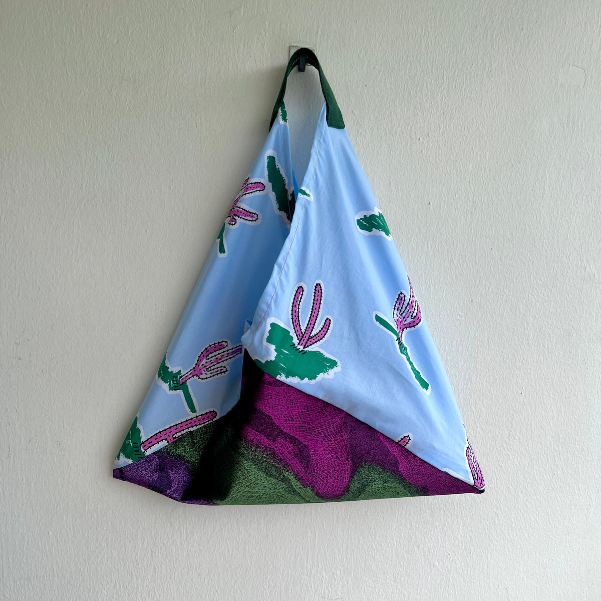Origami tote bag , eco friendly triangle tote bag , bento Japanese bag ...